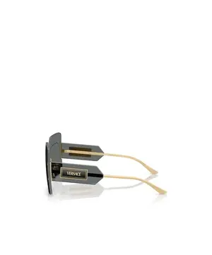 Versace Logo Rimless Sunglasses