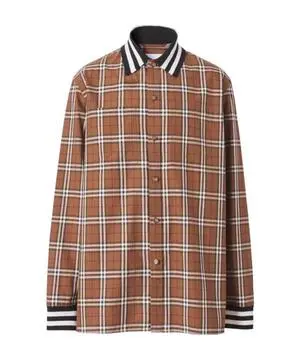 Burberry Checked Cotton-poplin Shirt - Brown