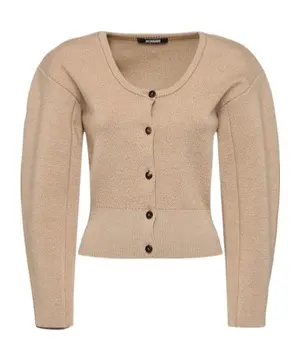 Jacquemus Le Gilet Doppio Wool Blend Cardigan - Nude