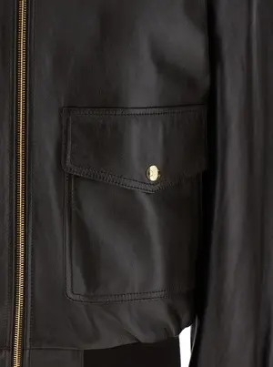 Celine Loose Aviator Blouson Jacket In Soft Lambskin