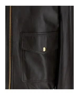 Celine Loose Aviator Blouson Jacket In Soft Lambskin
