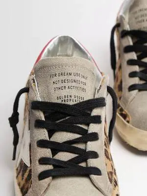 GOLDEN GOOSE Leopard Suede Superstar Sneakers