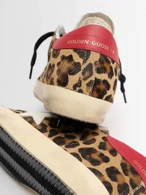 GOLDEN GOOSE Leopard Suede Superstar Sneakers