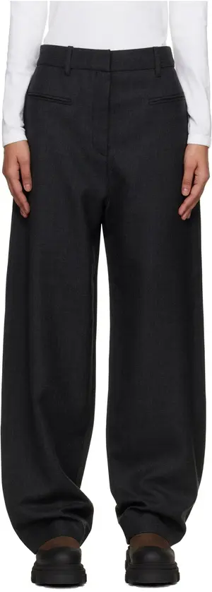 GANNI Grey Wool Suiting Trousers