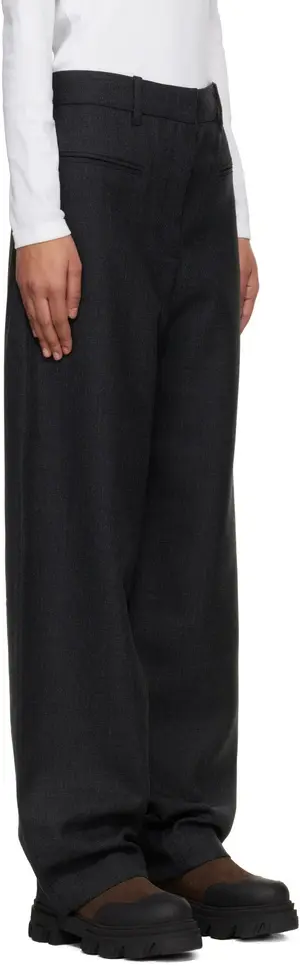 GANNI Grey Wool Suiting Trousers