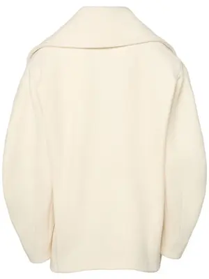 Jacquemus Le Caban Ovalo Wool Coat - White