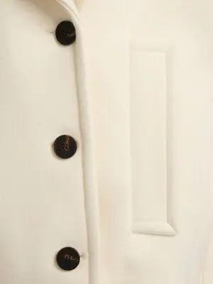 Jacquemus Le Caban Ovalo Wool Coat - White