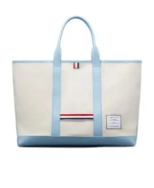 Thom Browne Medium Canvas Tote - White