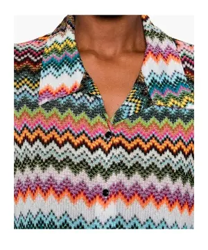 Missoni Chevron Knit Long Sleeve Shirt - Multicolor