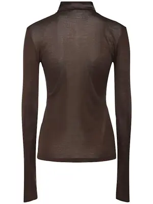 TOM FORD Silk Jersey Long Sleeve Polo