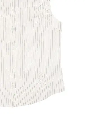 Patrizia Pepe Sleeveless Striped Shirt With Classic Collar