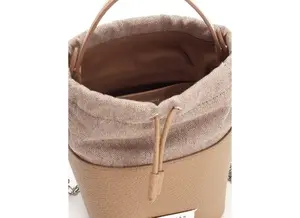 MAISON MARGIELA 5ac Logo Patch Drawstring Bucket Bag - Brown