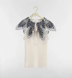 Dior Sleeveless Sweater With Ruffle Collar