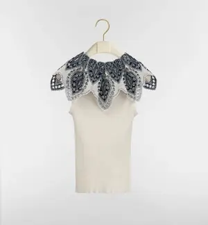 Dior Sleeveless Sweater With Ruffle Collar