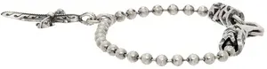 Emanuele Bicocchi Silver Bead Chain Bracelet With Cross Charm