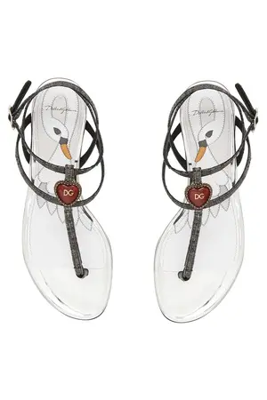 Dolce & Gabbana Heart-shaped Pendant Flat Sandals