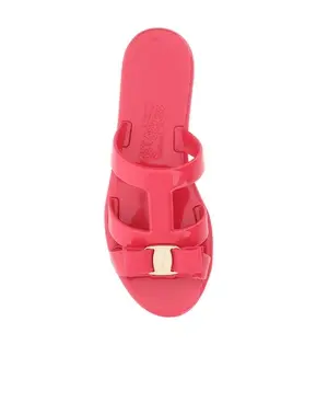 FERRAGAMO Logo Bow Flat Sandals