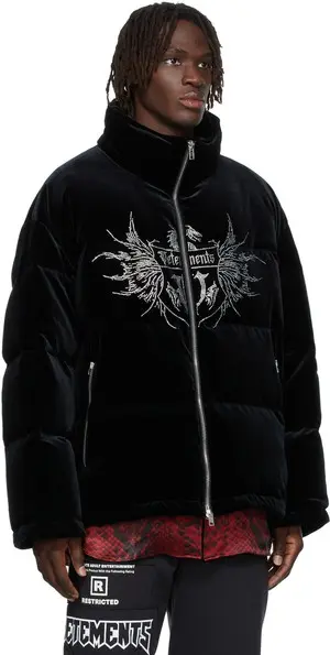 Vetements Crystal Logo Padded Jacket