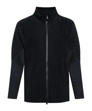 Issey Miyake Homme Plissé Zip-up Pleated Jacket - Black