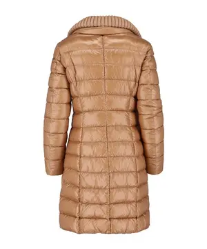 Herno Quilted Coat With Detachable Knit Collar