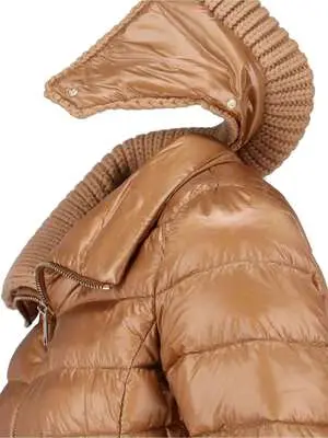 Herno Quilted Coat With Detachable Knit Collar