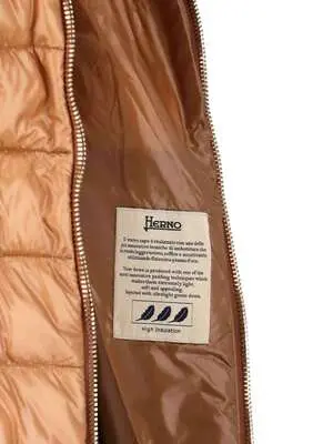 Herno Quilted Coat With Detachable Knit Collar