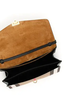 Burberry House Check Clamshell Bag - Black
