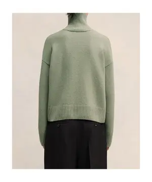 Ami Logo Embroidered Turtleneck Jumper
