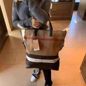 Burberry Plaid Canvas Shoulder Bag