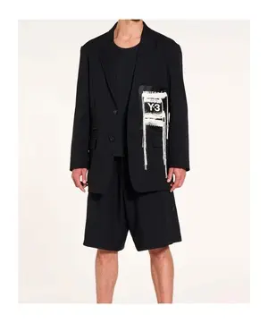 Y3 Single Breasted Blazer With Patch Detail