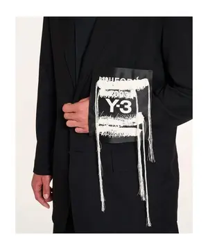 Y3 Single Breasted Blazer With Patch Detail