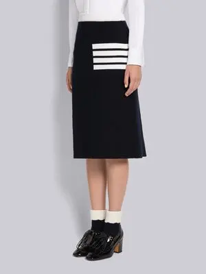 Thom Browne 4-bar Knitted Midi Skirt