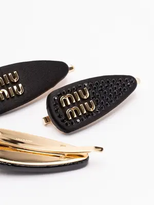 Miu Miu Logo Hair Clips Set Of Three