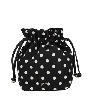 GANNI Printed Polka Dot Bucket Pouch