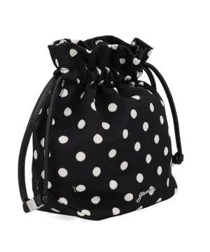 GANNI Printed Polka Dot Bucket Pouch