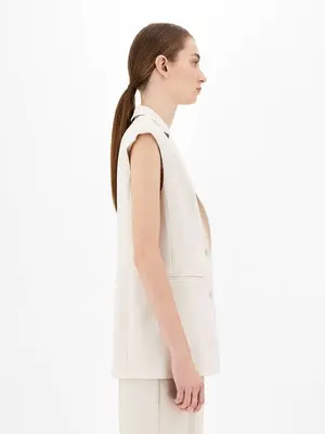 Max Mara Sleeveless Lapel Jacket