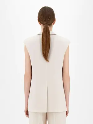 Max Mara Sleeveless Lapel Jacket