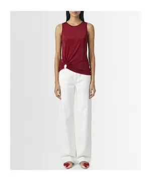 Rabanne Viscose Jersey Tank Top With Ring Detail