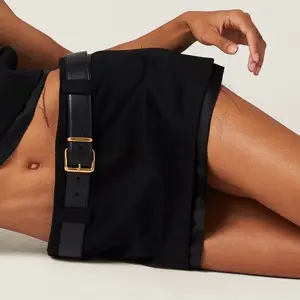 Miu Miu Logo Embroidered Mini Skirt