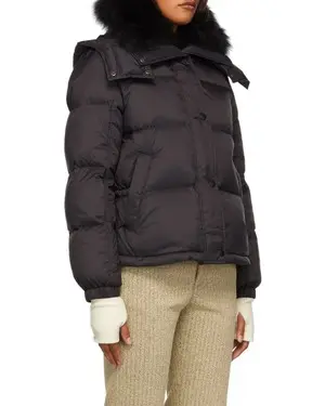 YVES SALOMON Padded Down Jacket With Fur Trim