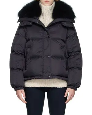 YVES SALOMON Padded Down Jacket With Fur Trim