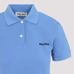 Miu Miu Cotton Piqué Cropped Polo Shirt