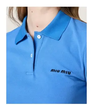 Miu Miu Cotton Piqué Cropped Polo Shirt