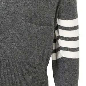 Thom Browne 4-bar Button-up Knit Cardigan - Black