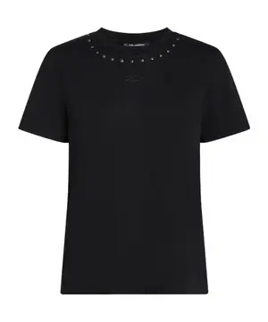 Karl Lagerfeld Stud-embellished Crewneck T-shirt