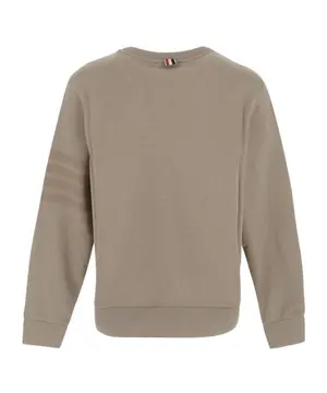 Thom Browne Crewneck Sweatshirt With Striped Sleeves - Nude