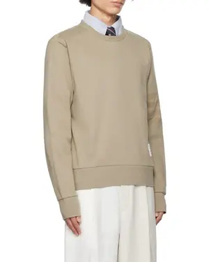 Thom Browne Crewneck Sweatshirt With Striped Sleeves - Nude