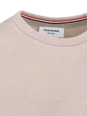 Thom Browne Crewneck Sweatshirt With Striped Sleeves - Nude