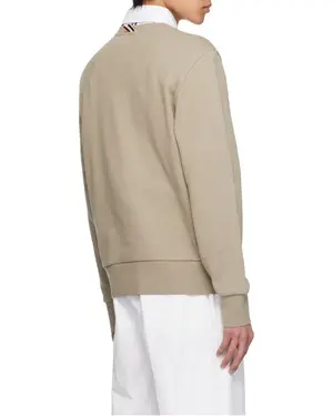 Thom Browne Crewneck Sweatshirt With Striped Sleeves - Nude