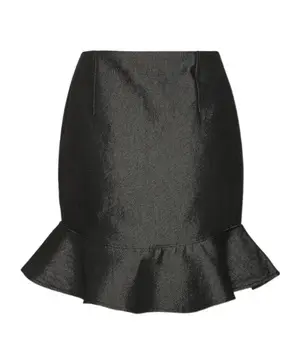 ROTATE BY BIRGER CHRISTENSEN Ruffle-trim Denim Mini Skirt - No